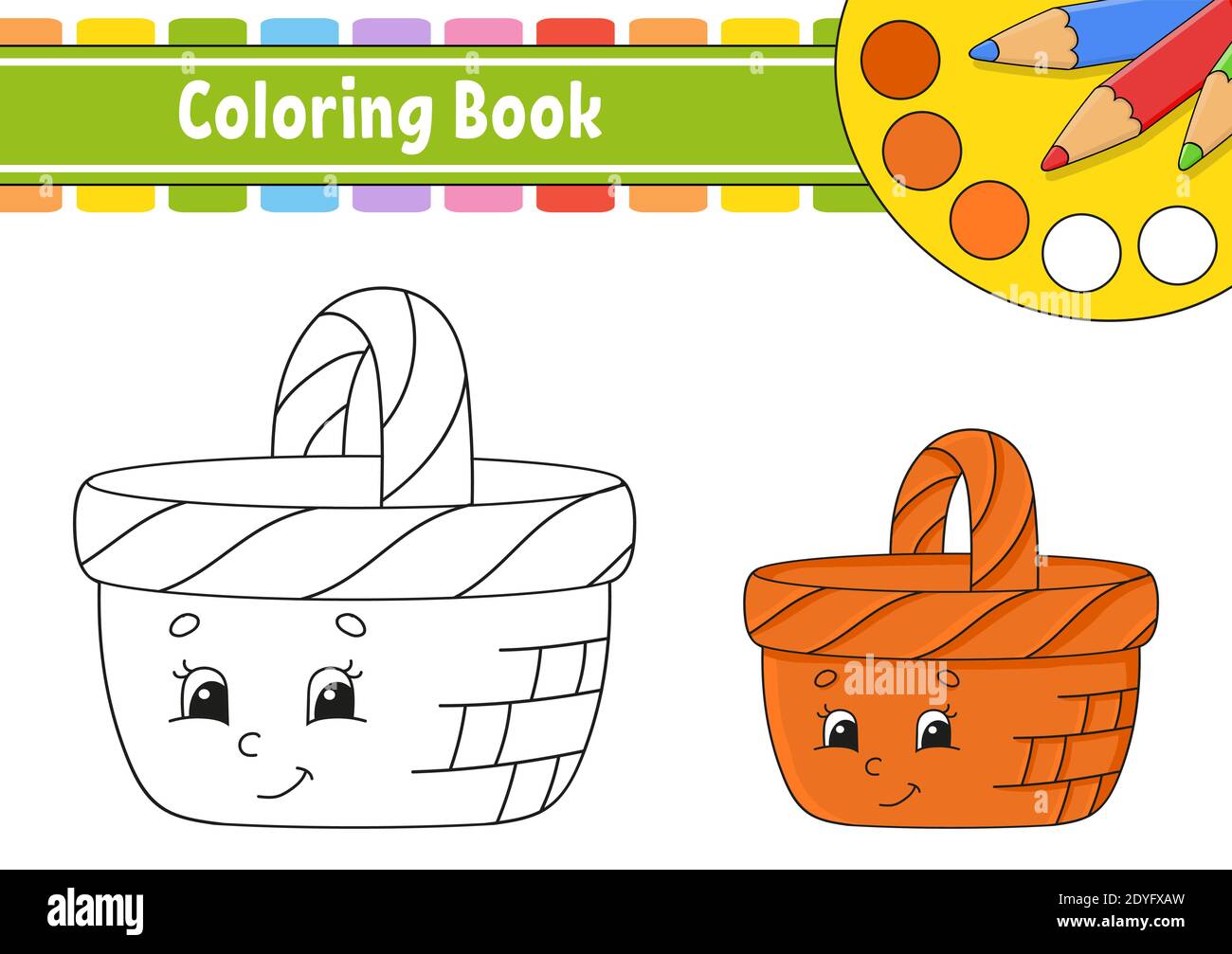 Coloring book for kids. Cheerful character. Vector illustration. Cute ...