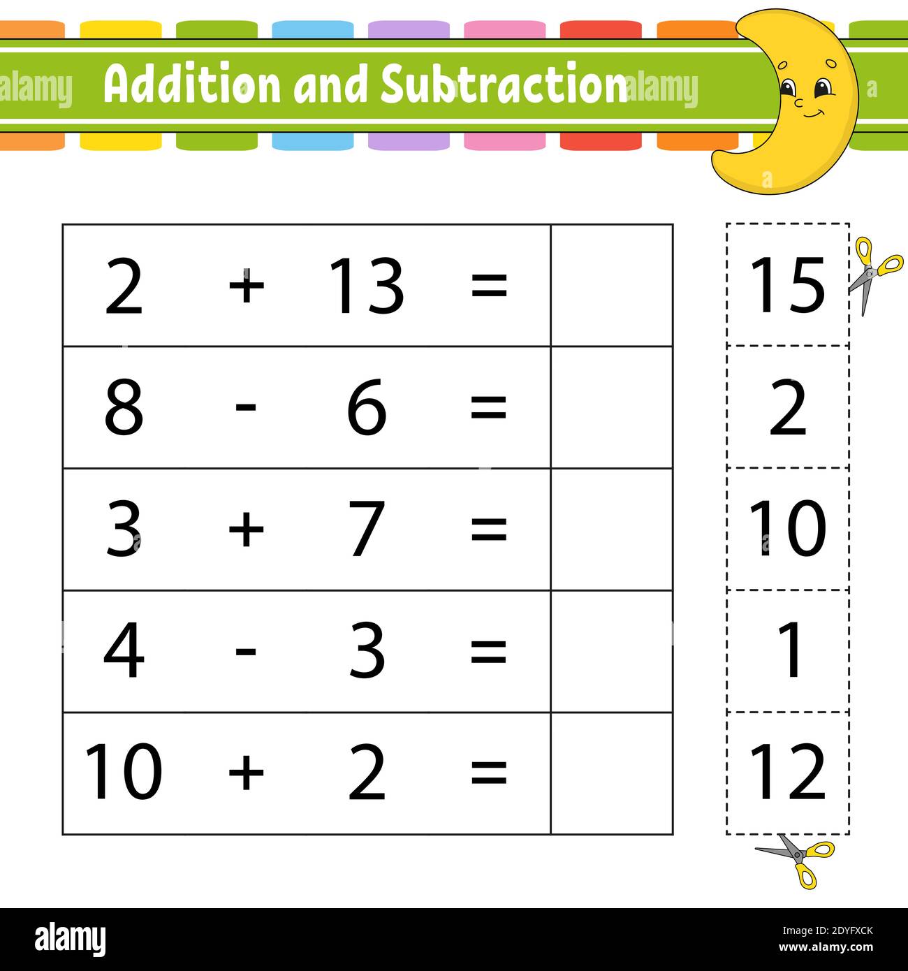 Addition and subtraction. Task for kids. Education developing worksheet ...