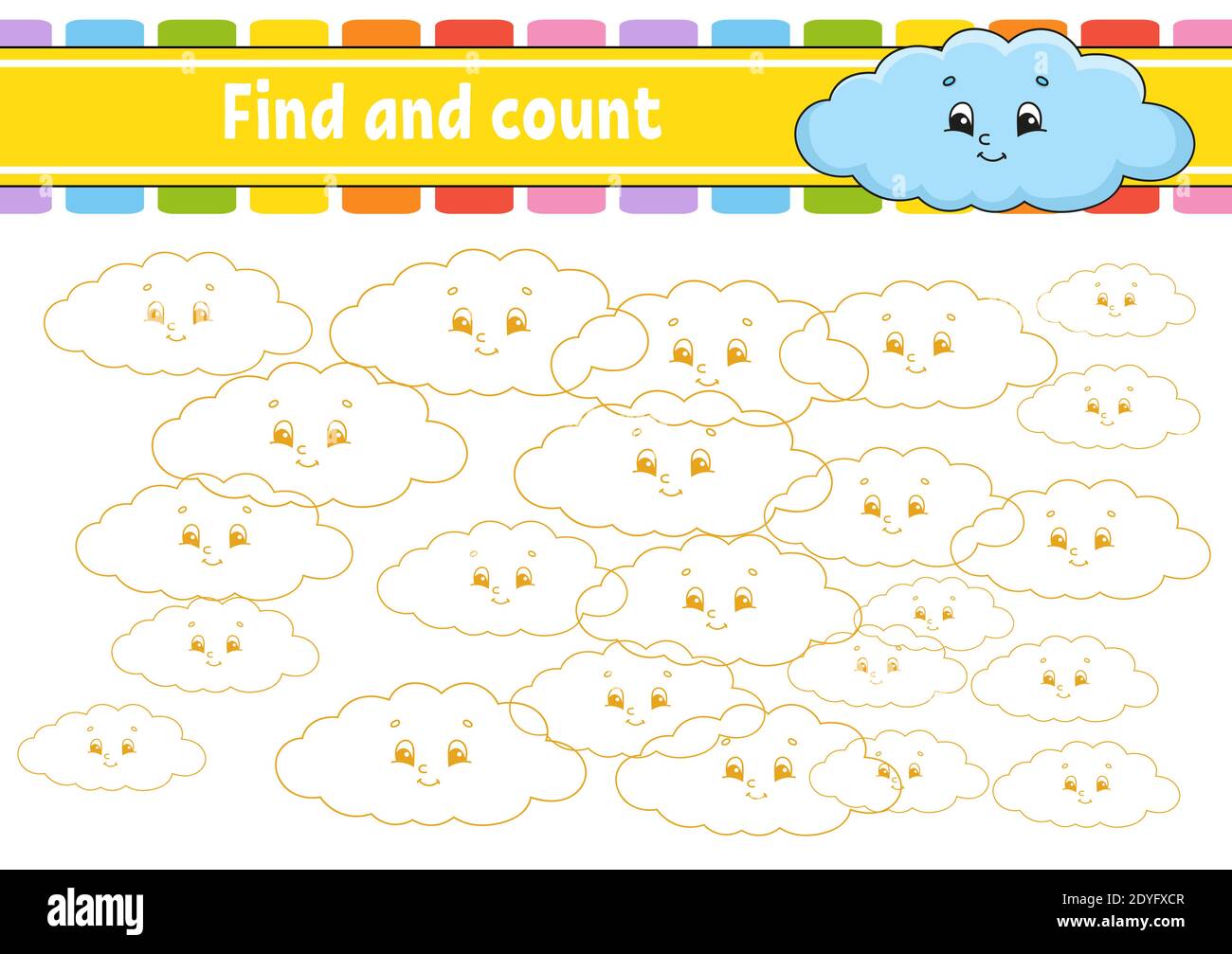 Find and count. Education developing worksheet. Activity page with ...