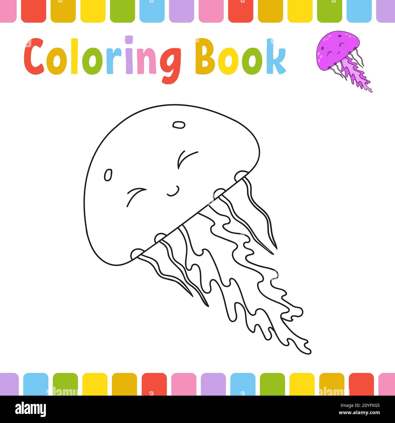 Coloring book pages for kids. Cute cartoon vector illustration Stock ...
