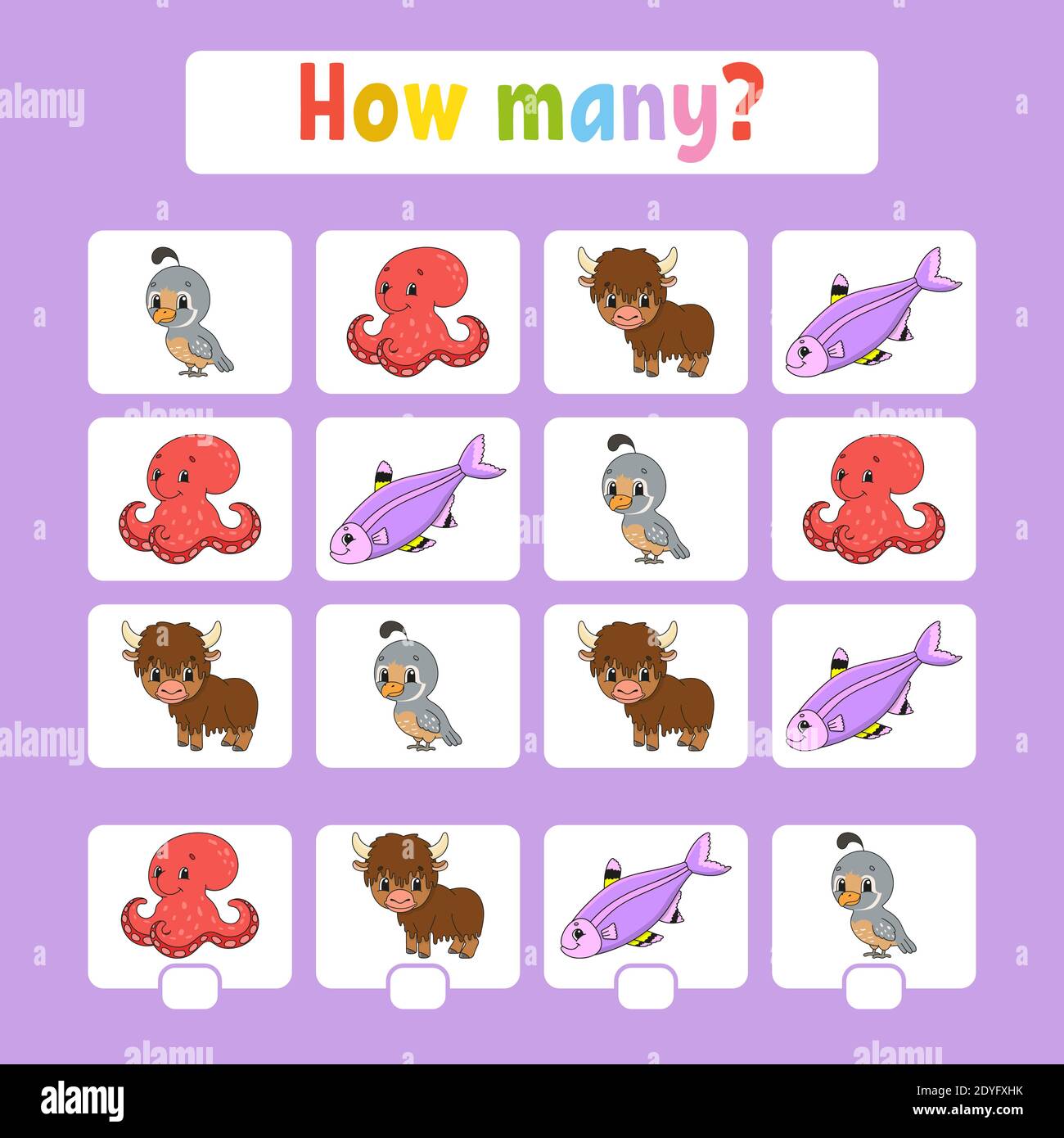 Counting game for children of preschool age. Learning mathematics. How ...