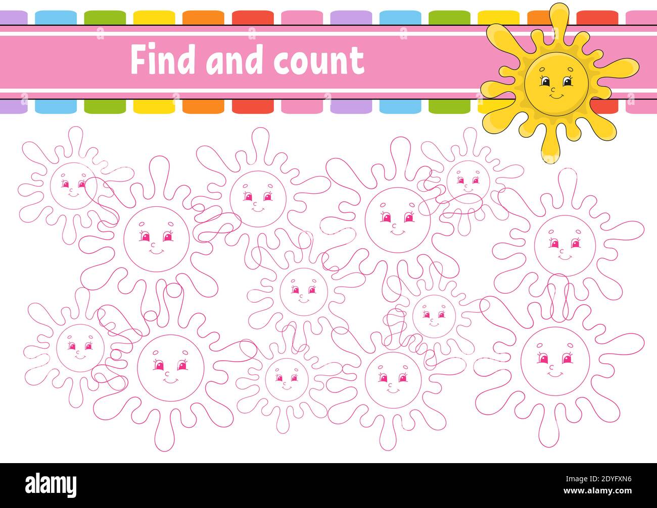 Find and count. Education developing worksheet. Activity page with ...