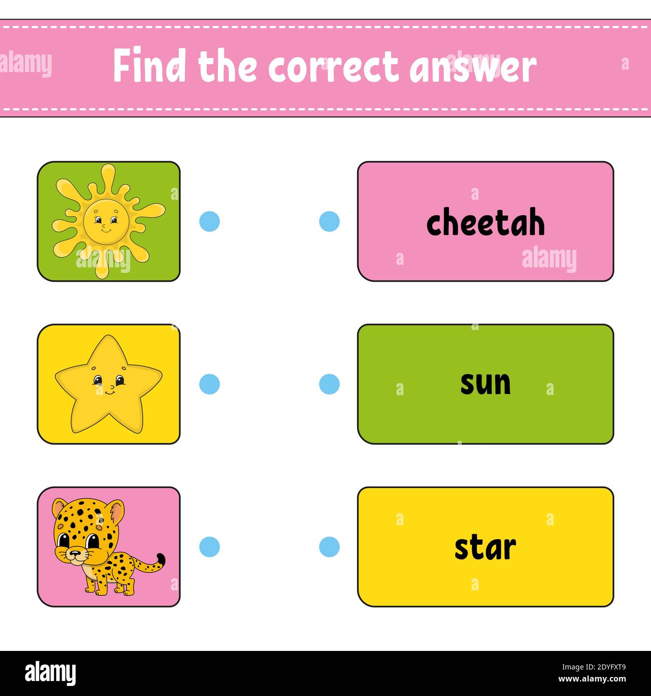 Find the correct answer. Draw a line. Learning words. Education ...