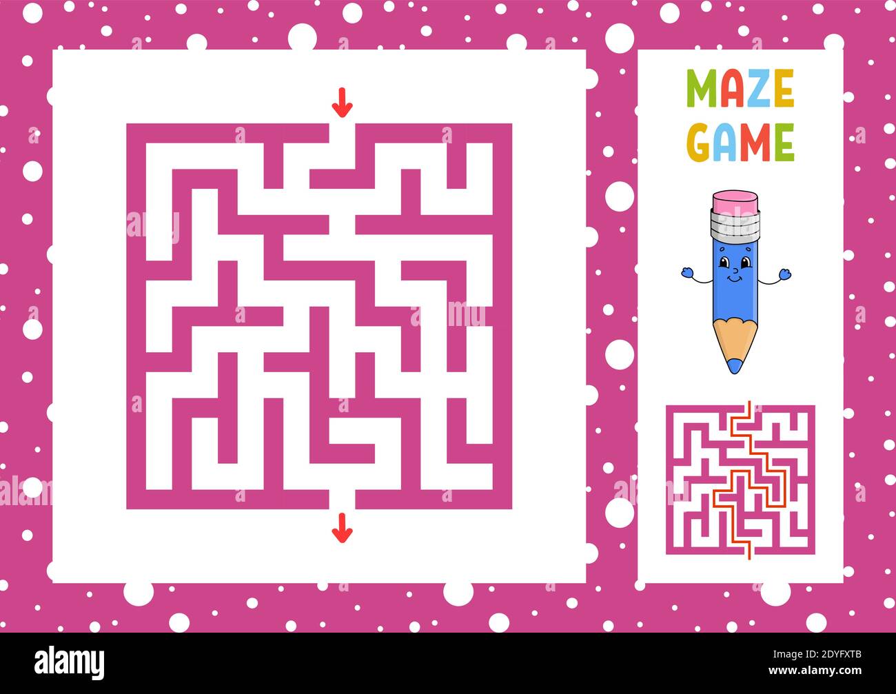 Maze. Game for kids. Funny labyrinth. Education developing worksheet ...