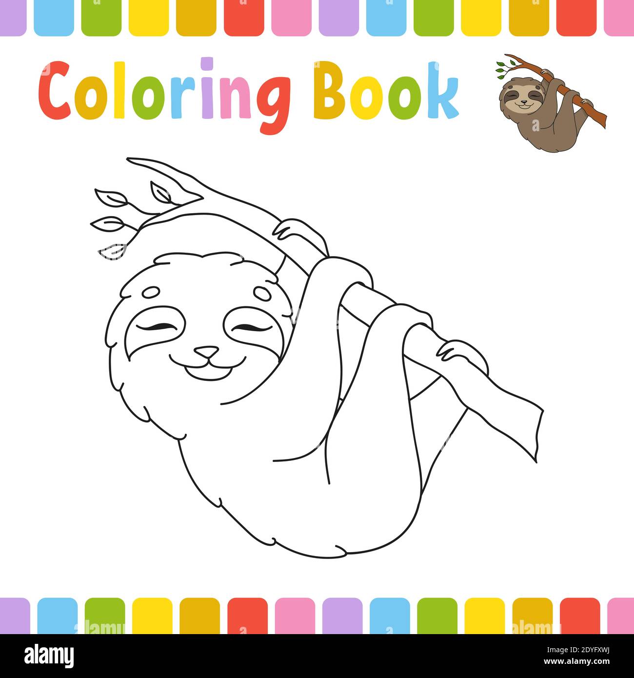 Coloring book pages for kids. Cute cartoon vector illustration Stock ...