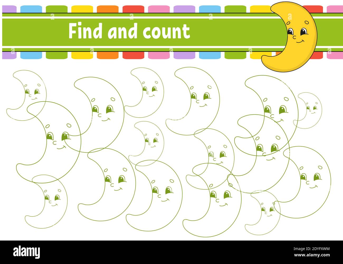Find and count. Education developing worksheet. Activity page with ...