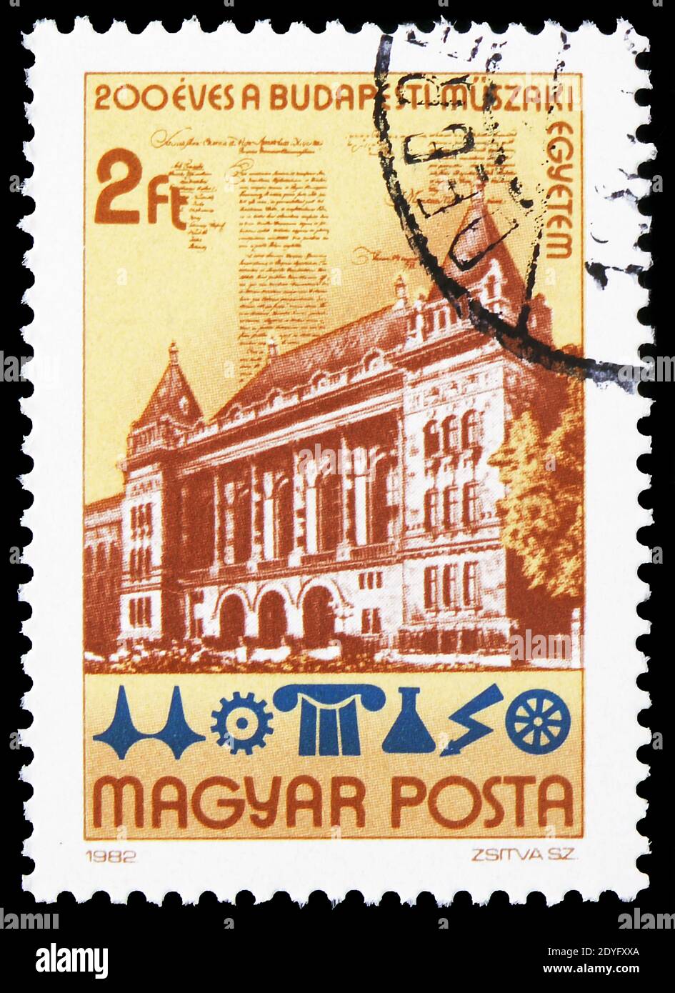 MOSCOW, RUSSIA - JULY 19, 2019: Postage stamp printed in Hungary shows ...