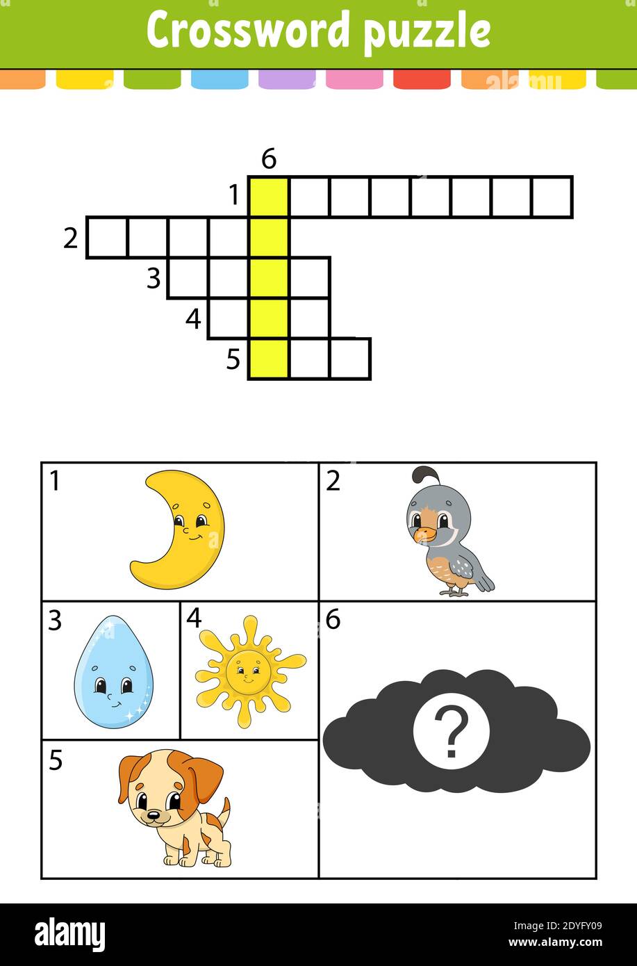 Crossword puzzle. Education developing worksheet. Activity page for ...