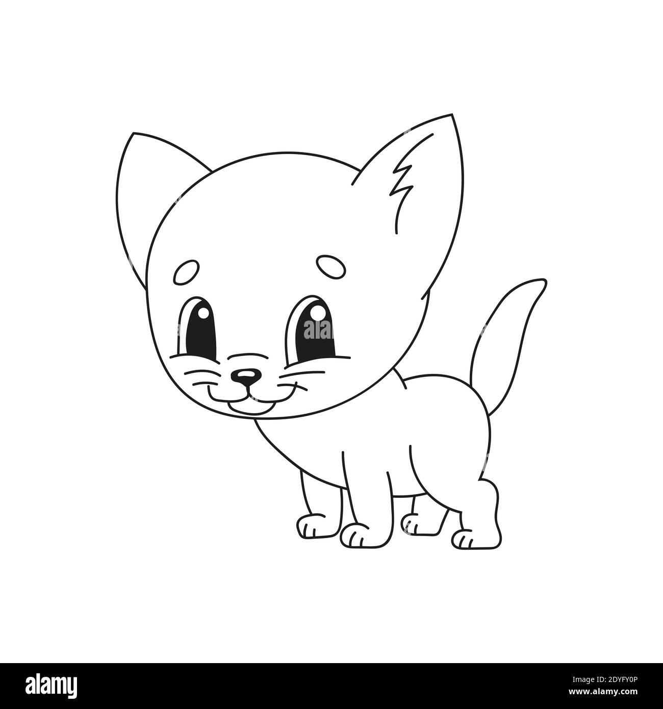 Coloring book pages for kids. Cute cartoon vector illustration Stock ...
