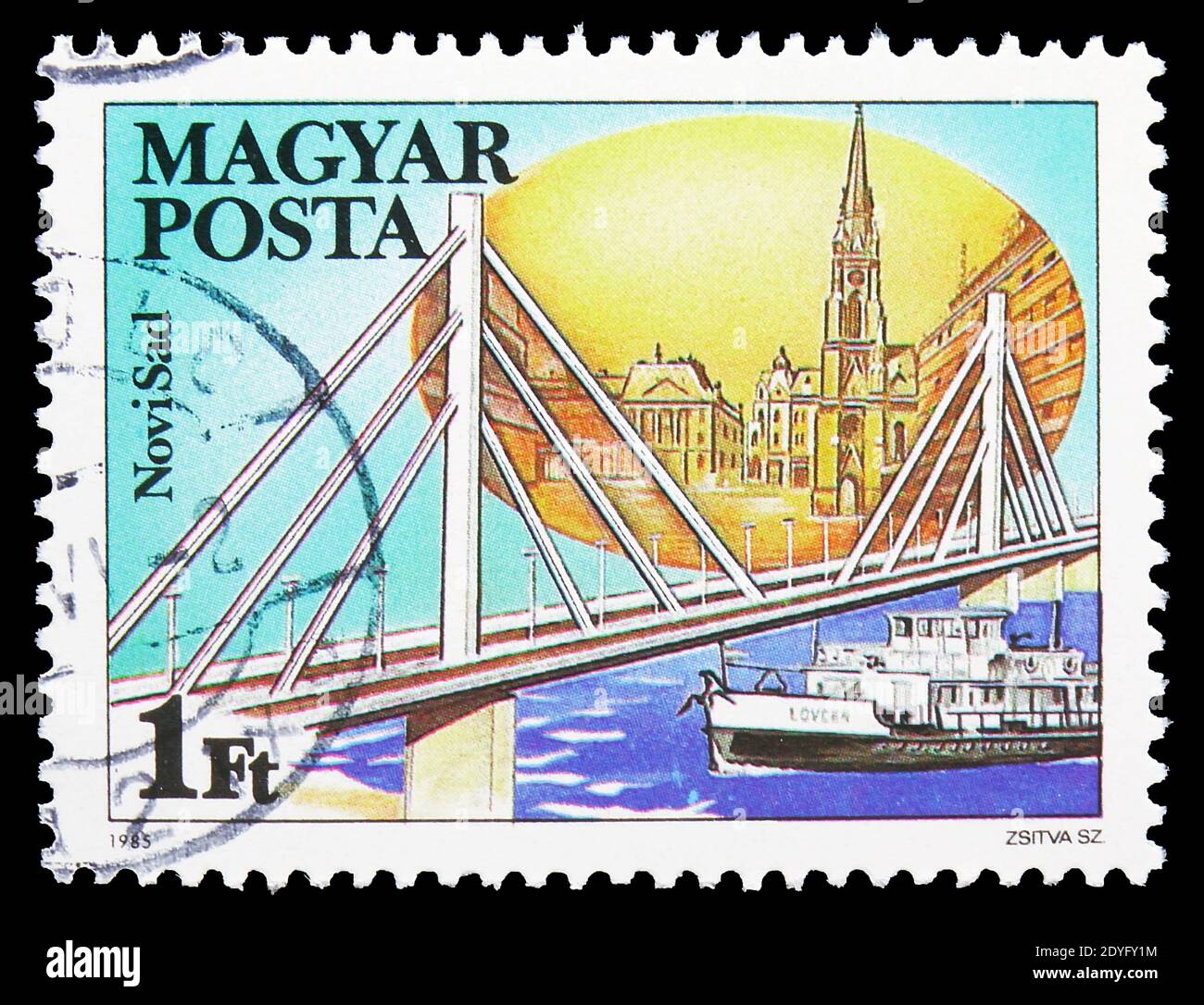 MOSCOW, RUSSIA - JULY 19, 2019: Postage stamp printed in Hungary shows ...