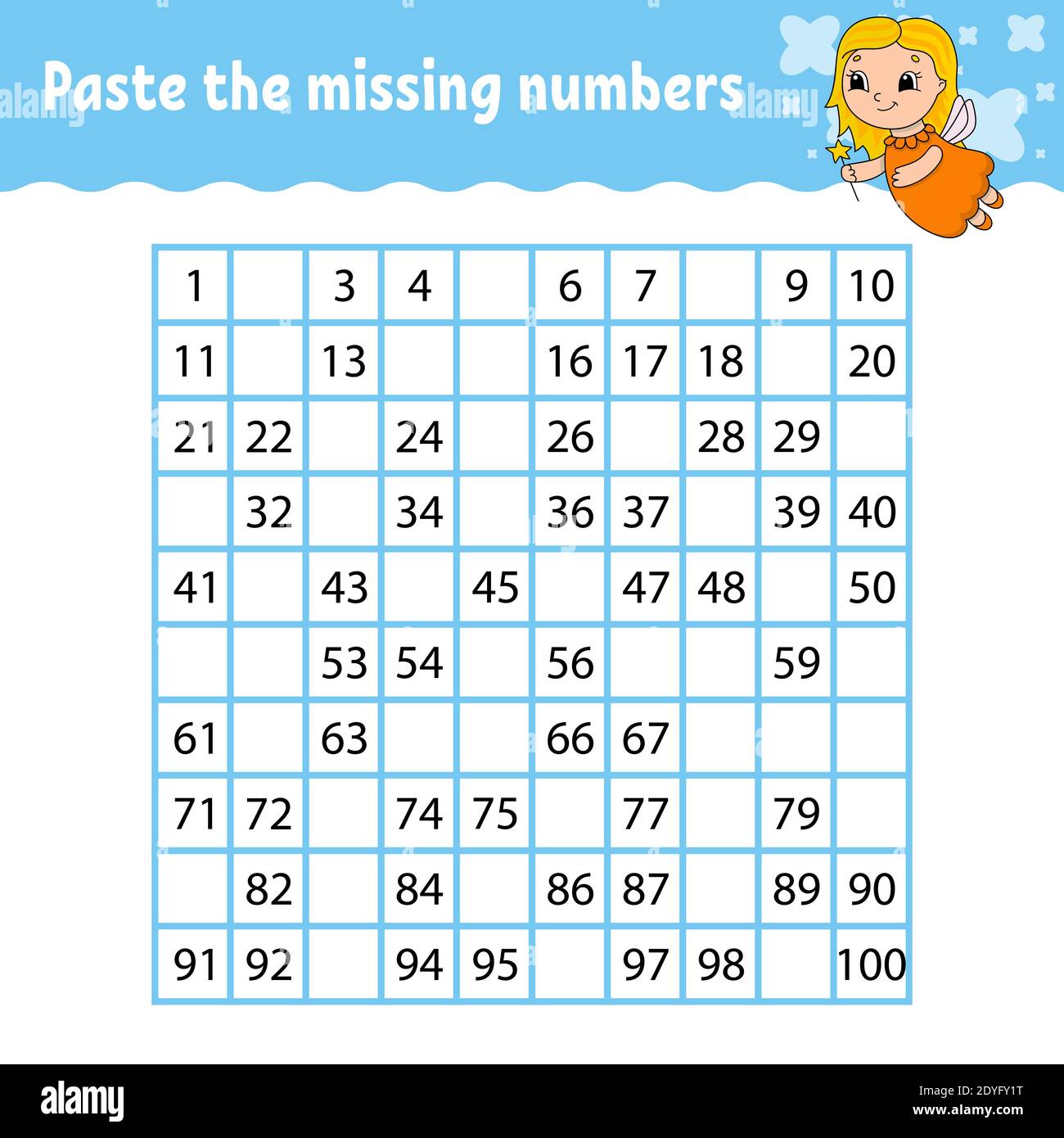 Paste the missing numbers. Handwriting practice. Learning numbers for ...