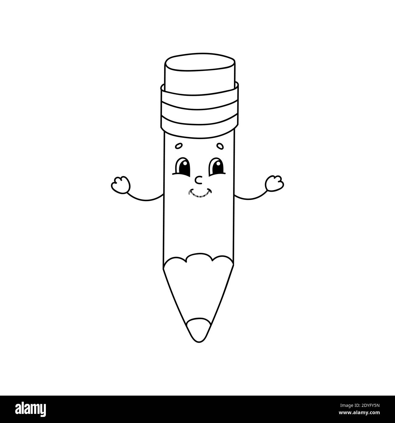 Coloring book for kids. Cheerful character. Simple flat isolated vector ...