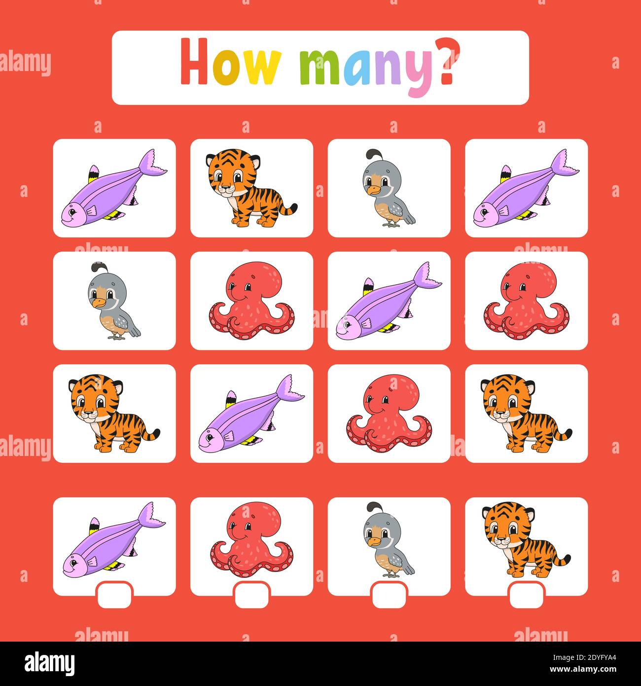 Counting game for children of preschool age. Learning mathematics. How ...