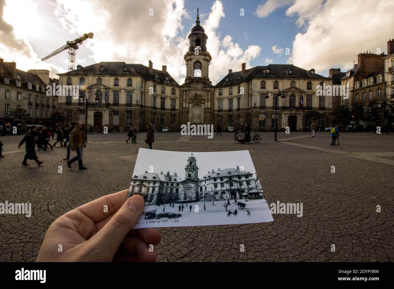 Before-After / Rennes. Old photos of Rennes given in their current ...