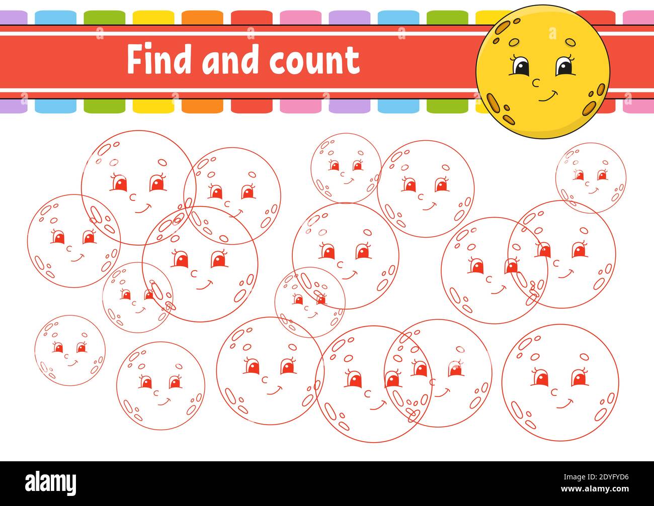Find and count. Education developing worksheet. Activity page with ...
