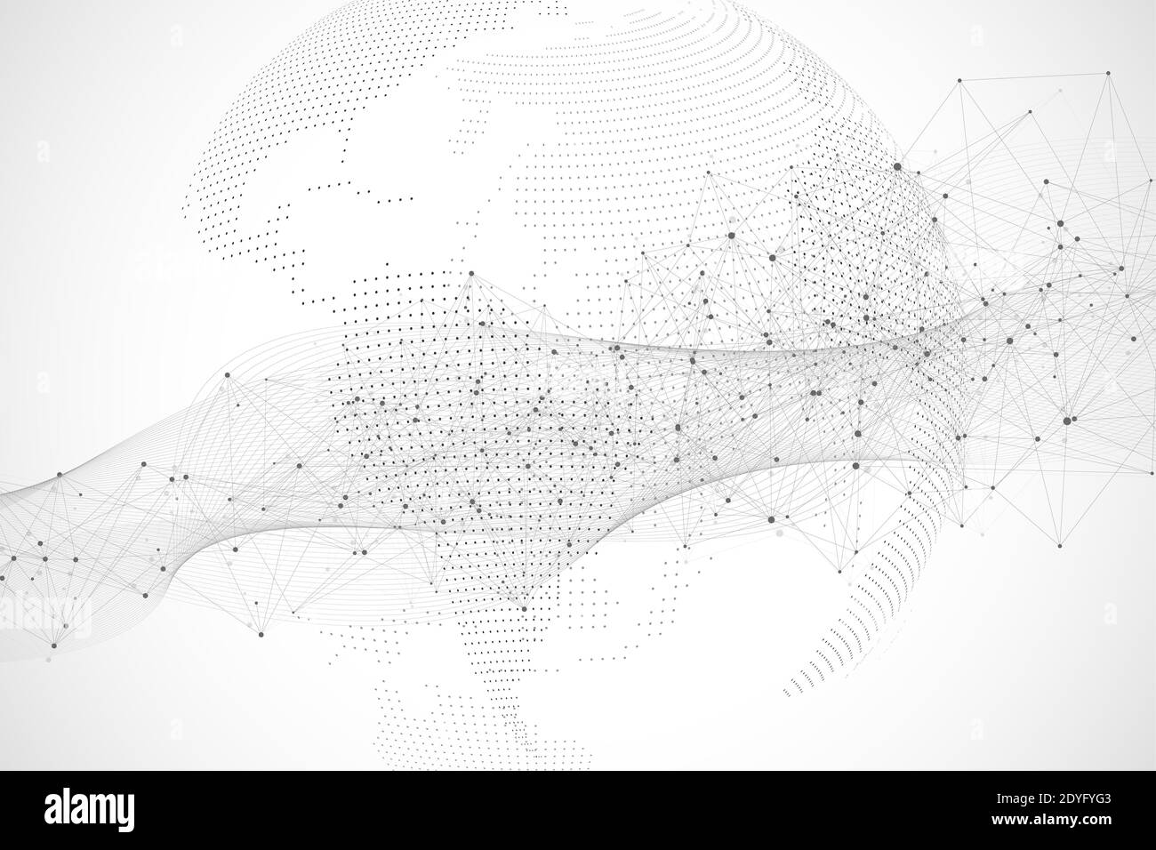 Global Network Connections With Points And Lines Wireframe Background Abstract Connection