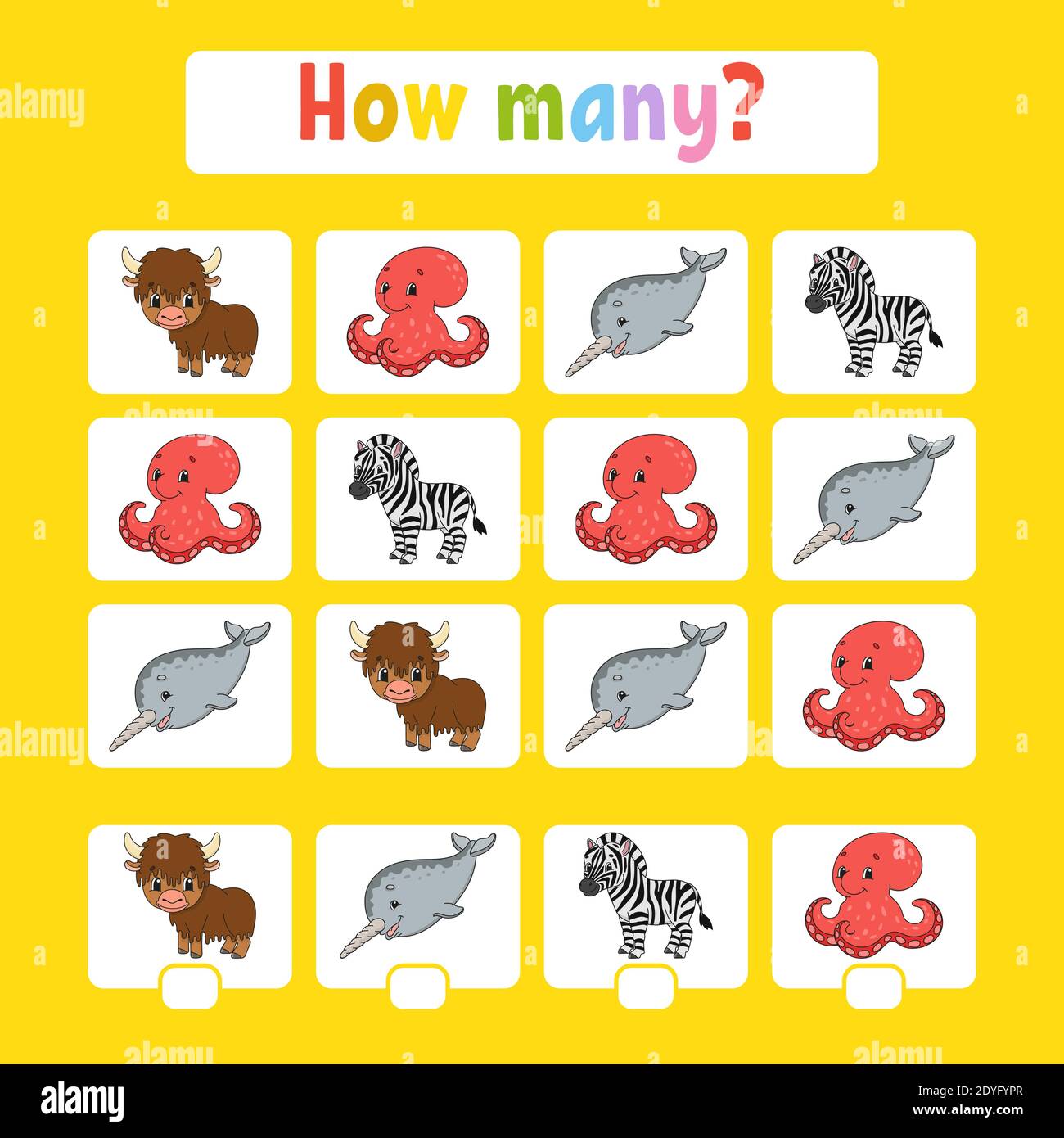 Counting game for children of preschool age. Learning mathematics. How ...