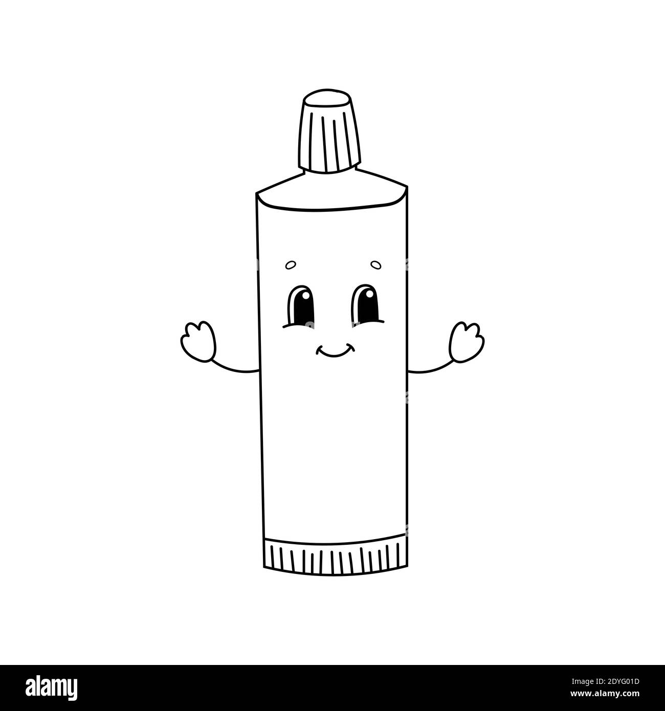 Cartoon Toothpaste Black And White