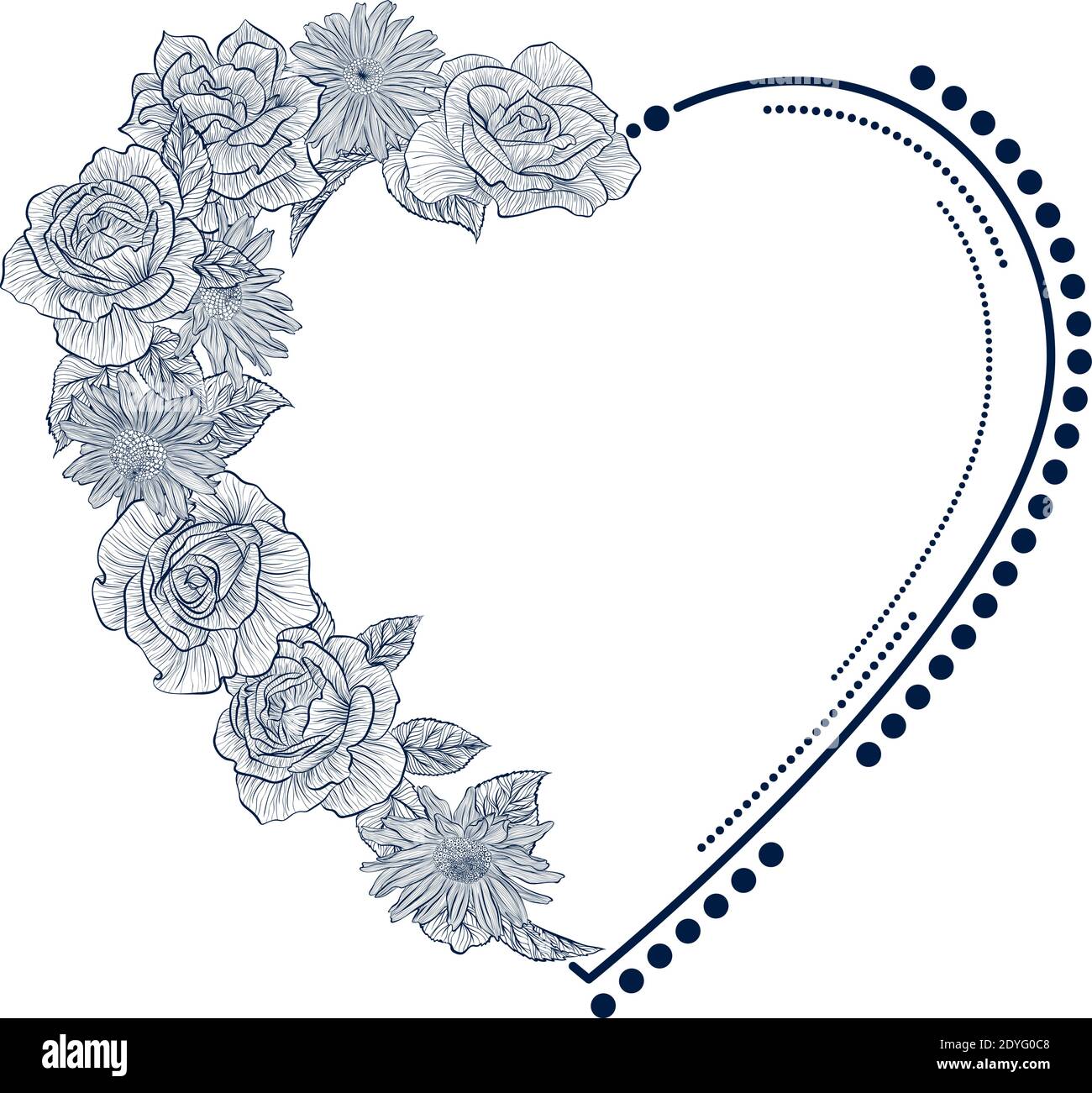 Hearts And Roses Background Drawings