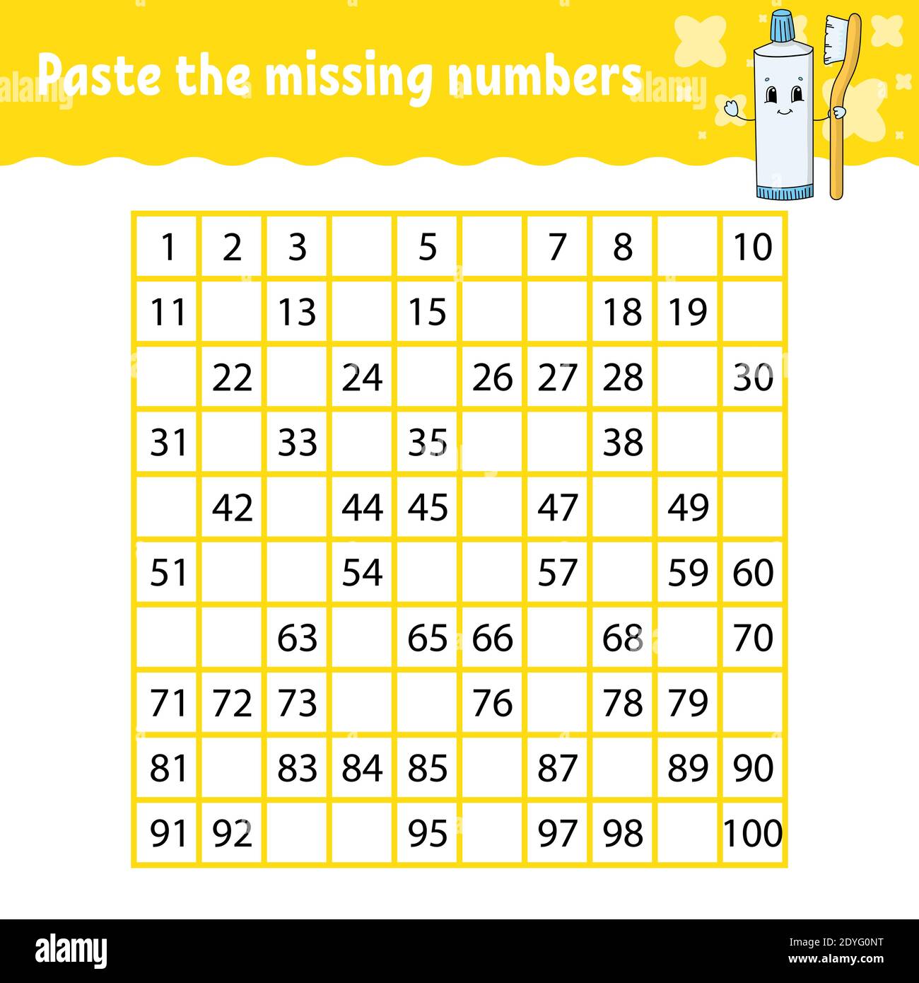 Paste the missing numbers. Handwriting practice. Learning numbers for ...