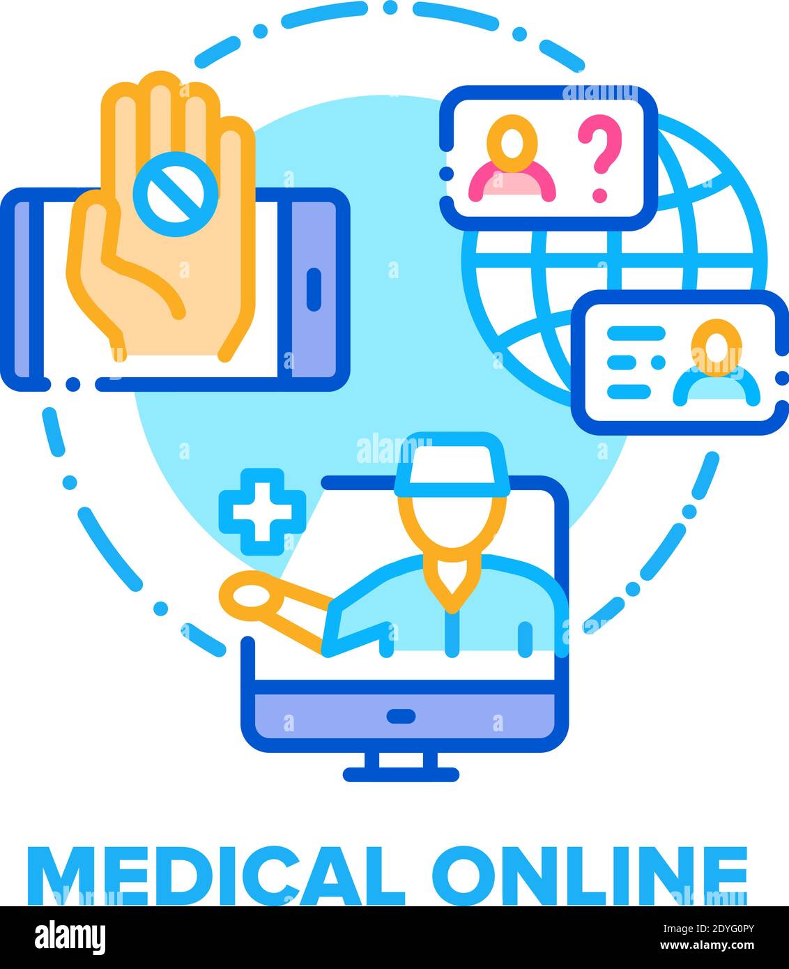 Medical Online Vector Concept Color Illustration Stock Vector Image ...