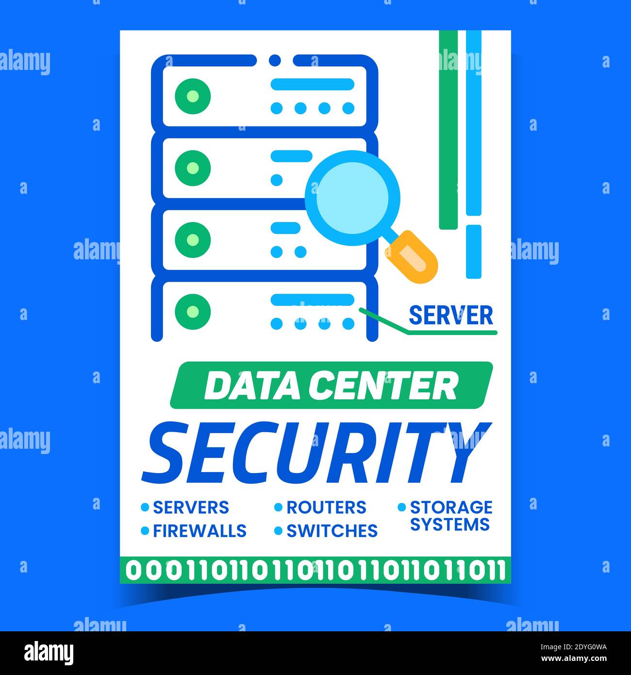 Data Center Security Creative Promo Poster Vector Stock Vector Image ...