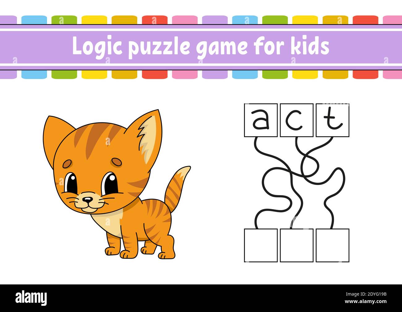 Logic puzzle game. Learning words for kids. Find the hidden name ...