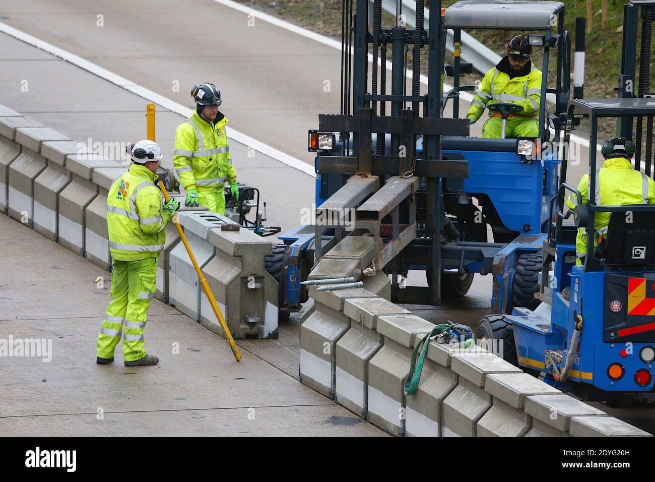Ashford, Kent, UK. 26 December, 2020. Lorries stuck on the M20 between ...