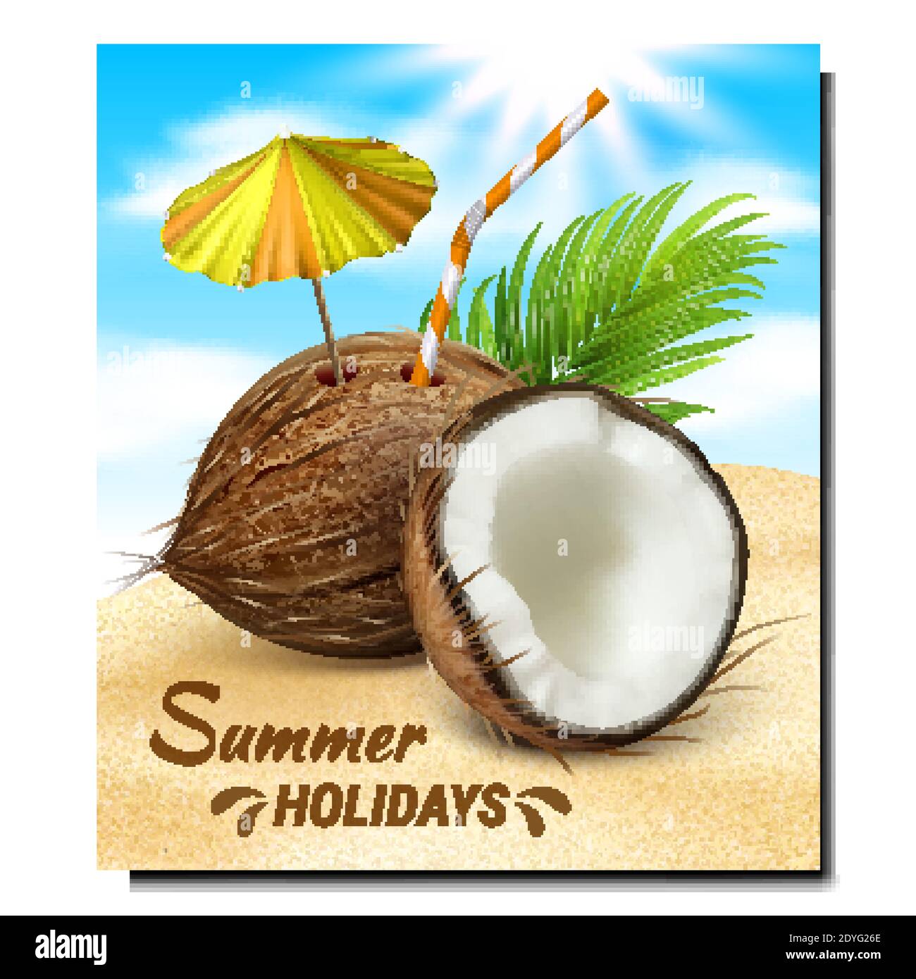 Summer Holidays Creative Promotional Poster Vector Stock Vector Image ...