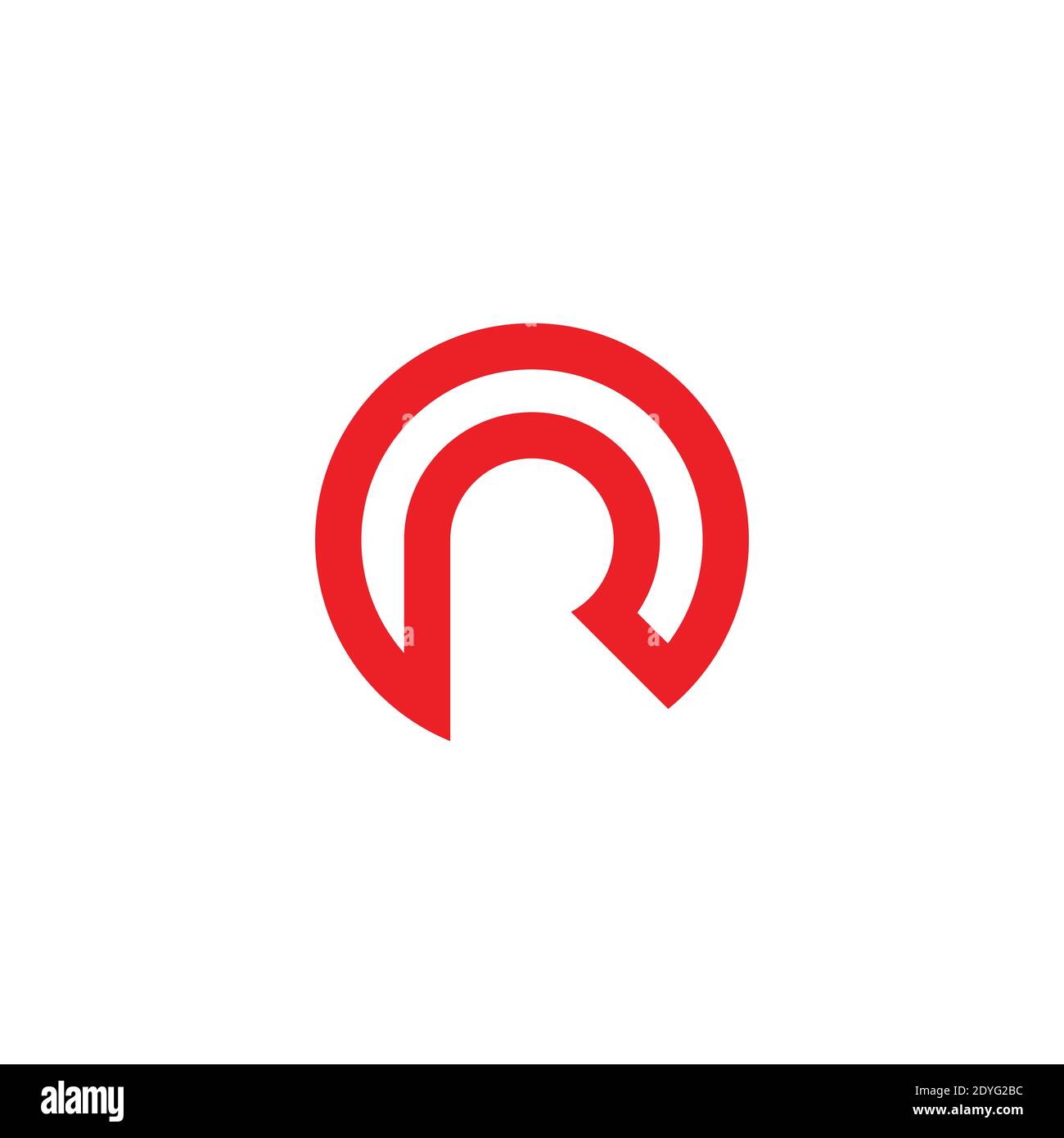 abstract letter r red simple circle geometric design logo vector Stock ...