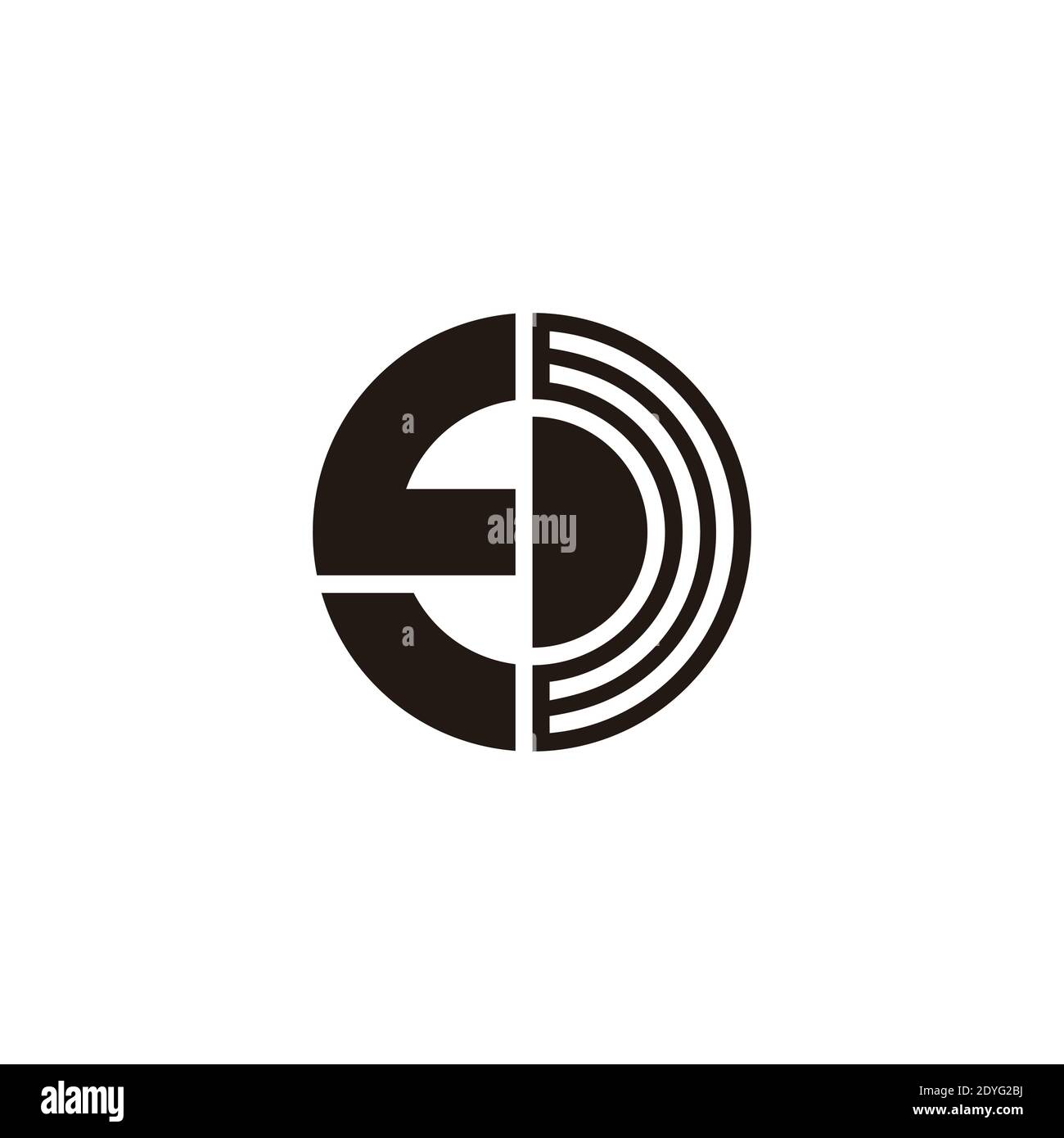 abstract letter ed symbol geometric logo vector Stock Vector Image ...