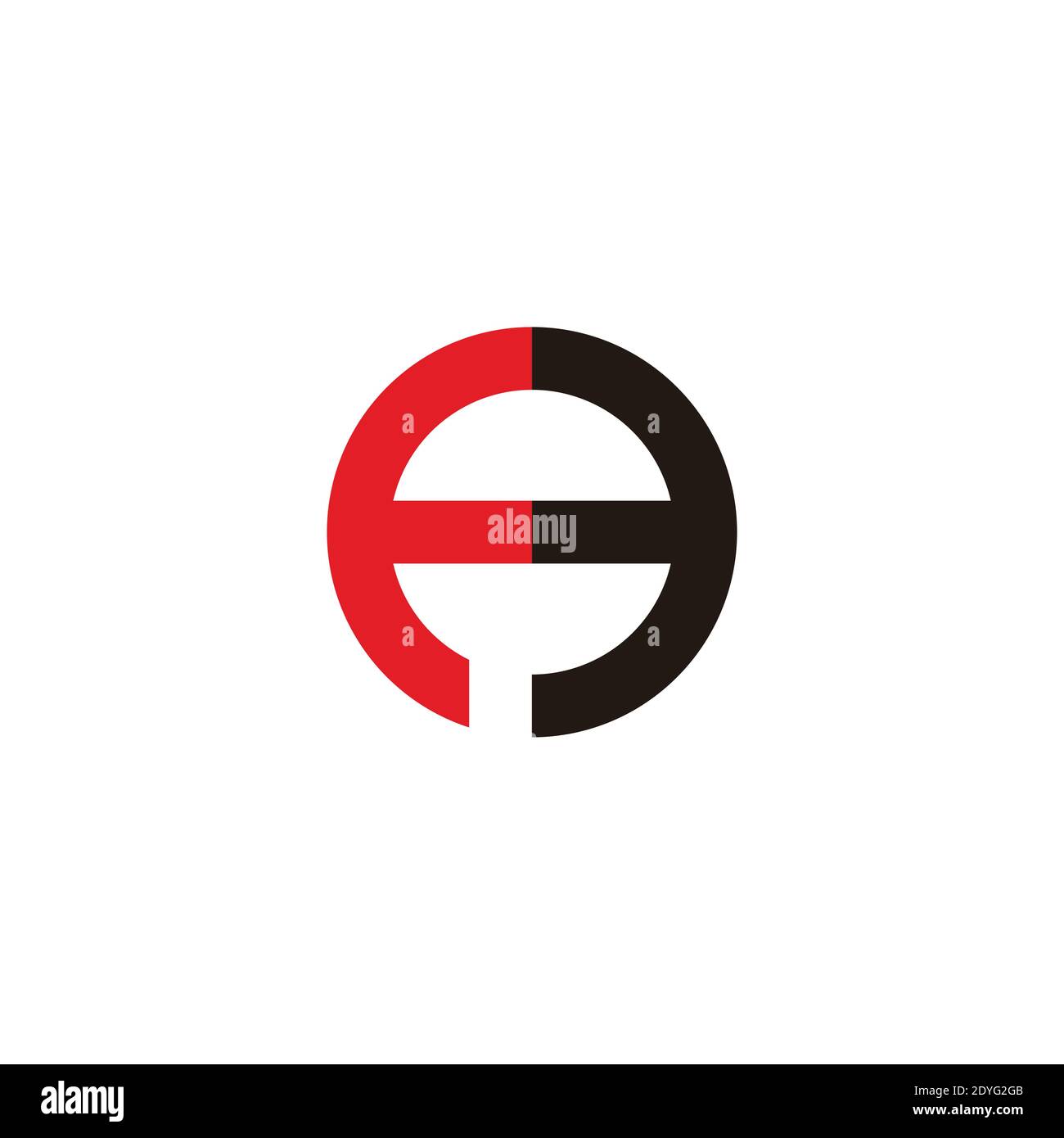 simple flat letter fe circle geometric colorful logo vector Stock ...