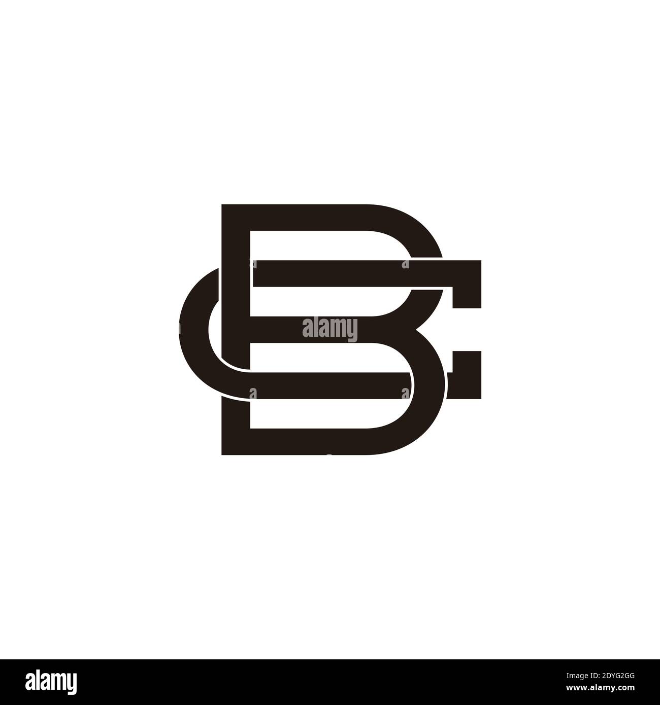 letter bc overlap design line 3d flat logo vector Stock Vector Image ...