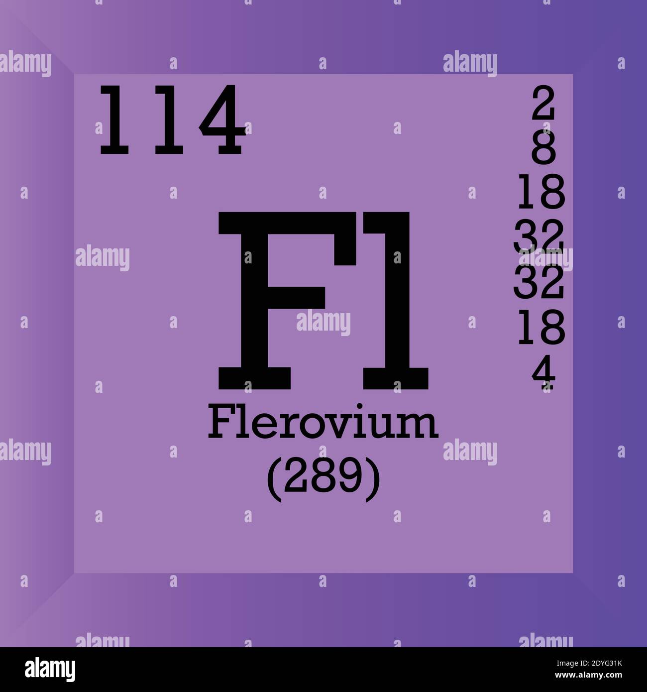 Fl Flerovium Chemical Element Periodic Table. Single vector ...
