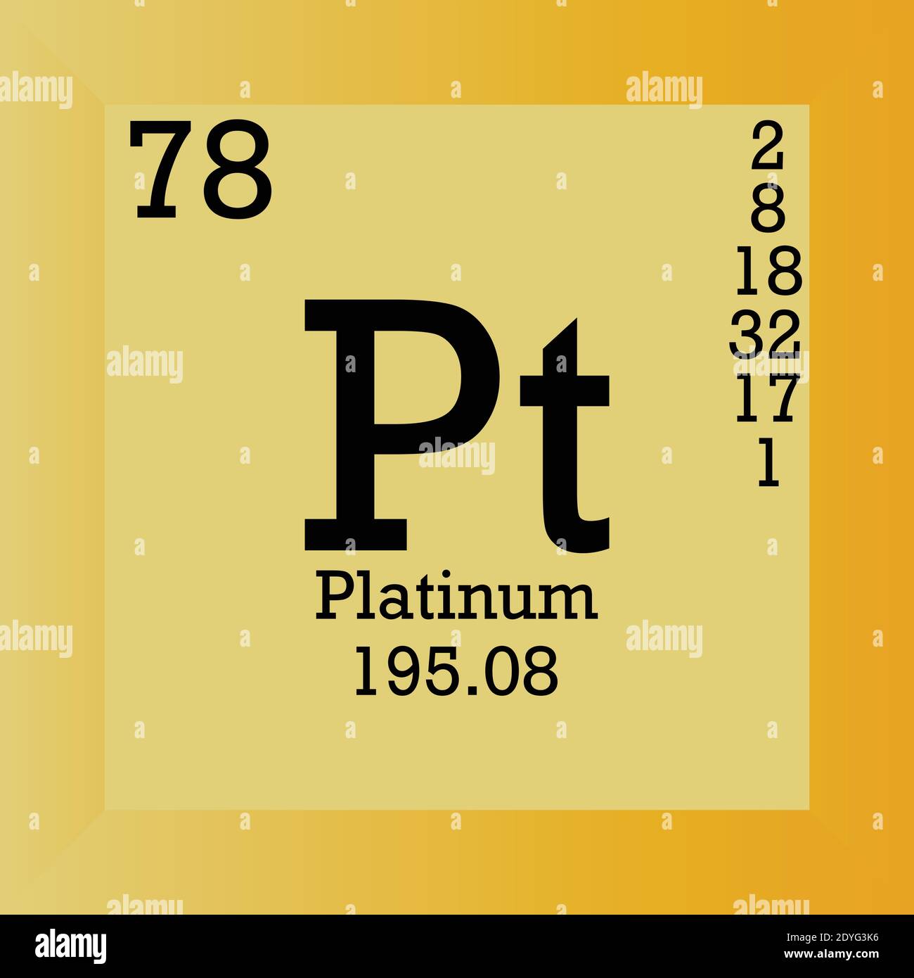 Pt Platinum Chemical Element Periodic Table Single Vector Illustration Element Icon With Molar