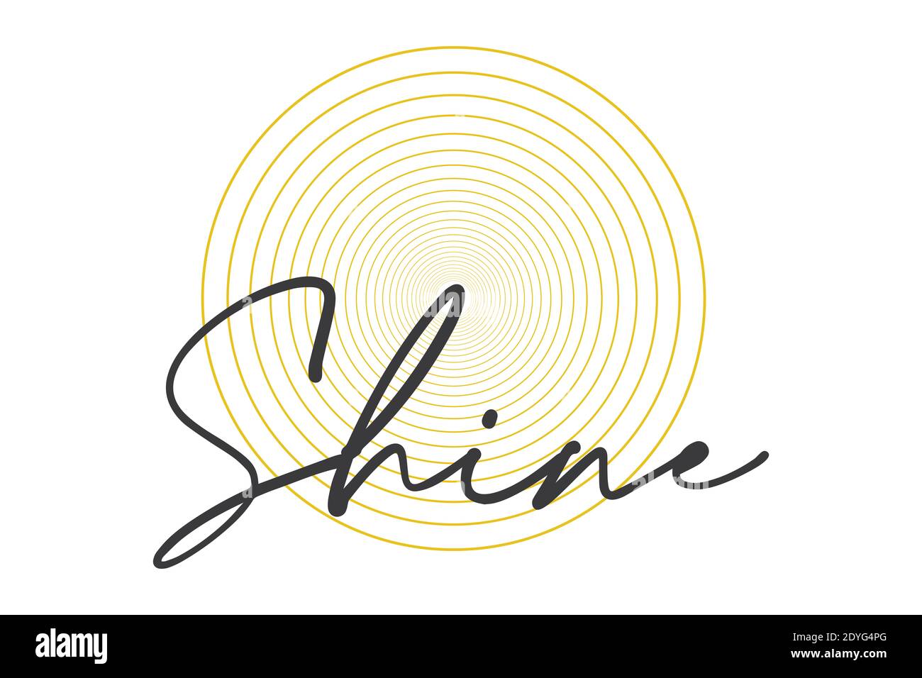Simple, modern graphic design of a word "Shine" with repeated circles ...