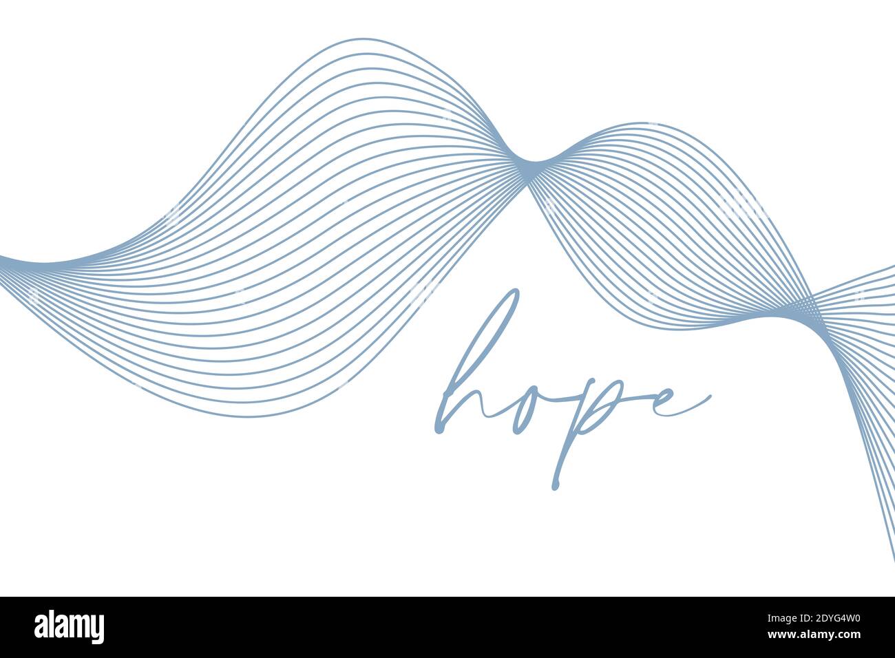 Modern, elegant and simple graphic design of a word "Hope" with wavy ...