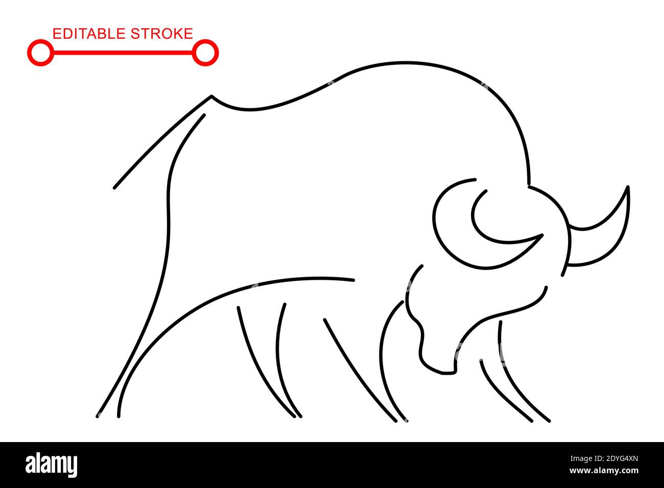 Chinese new year sign. Abstract ox, bull, cow. Lunar horoscope sign ...