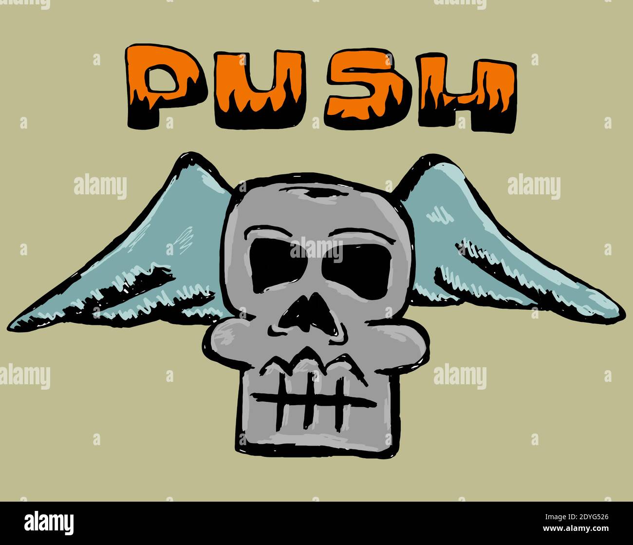 Push fast skull head icon Stock Photo - Alamy