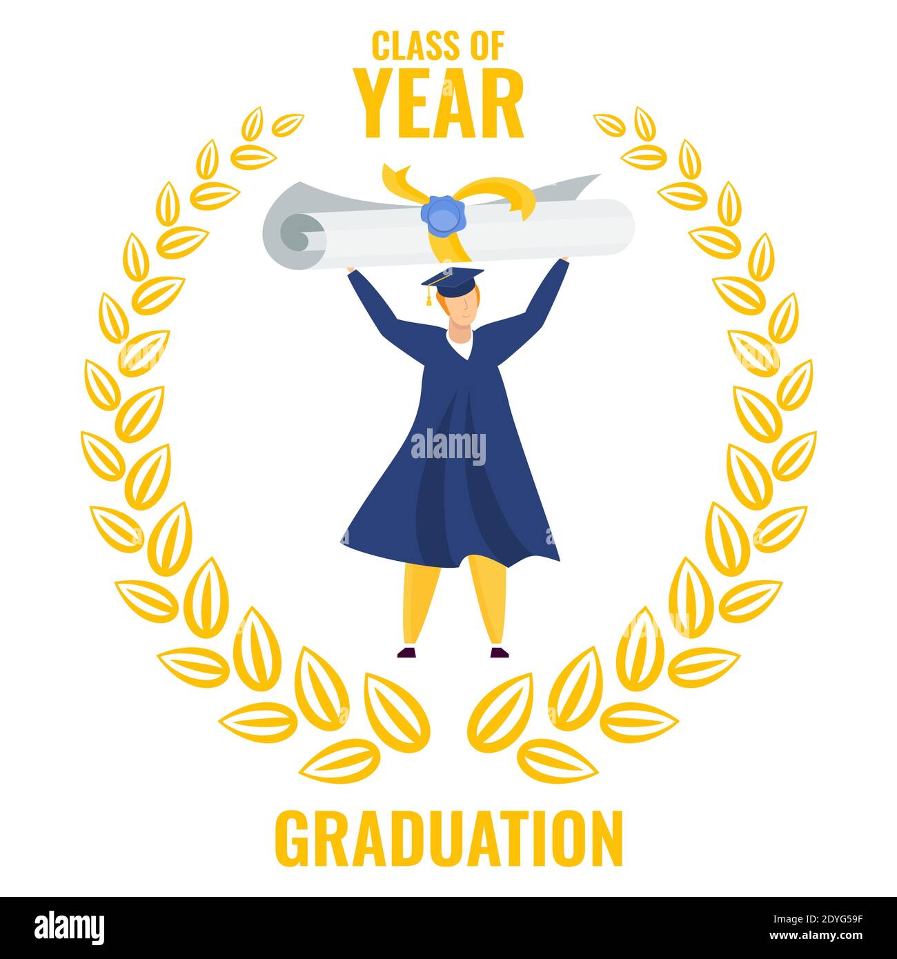 Graduation students. Group of fun people. Boys and girls Stock Vector ...