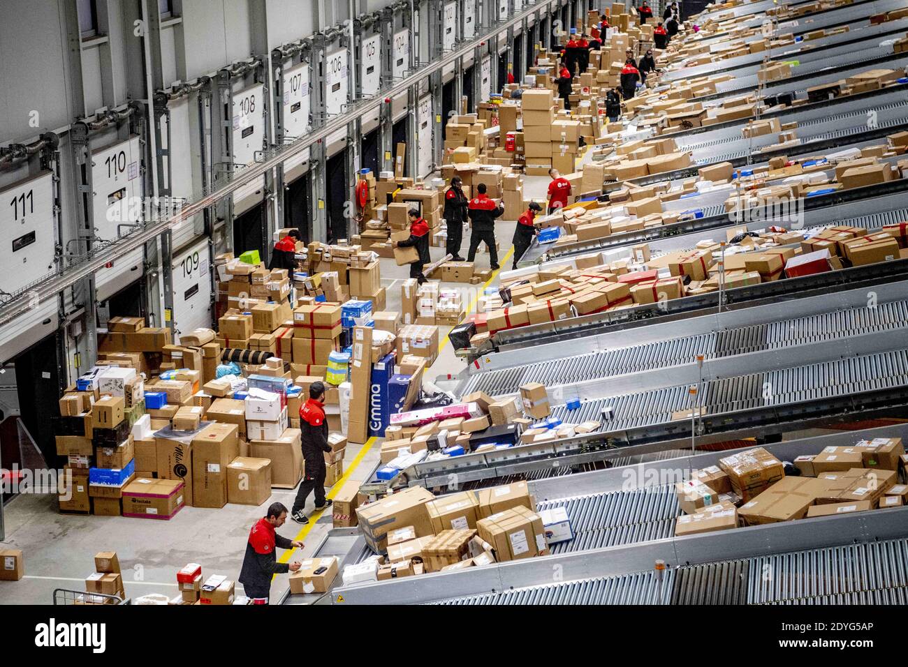 Delivery firm DPD parcel sorting center in Oirschot, The Netherlands ...