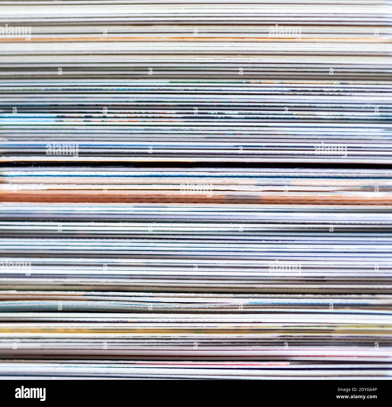 Stack of many credit cards from the side closeup, texture, background ...