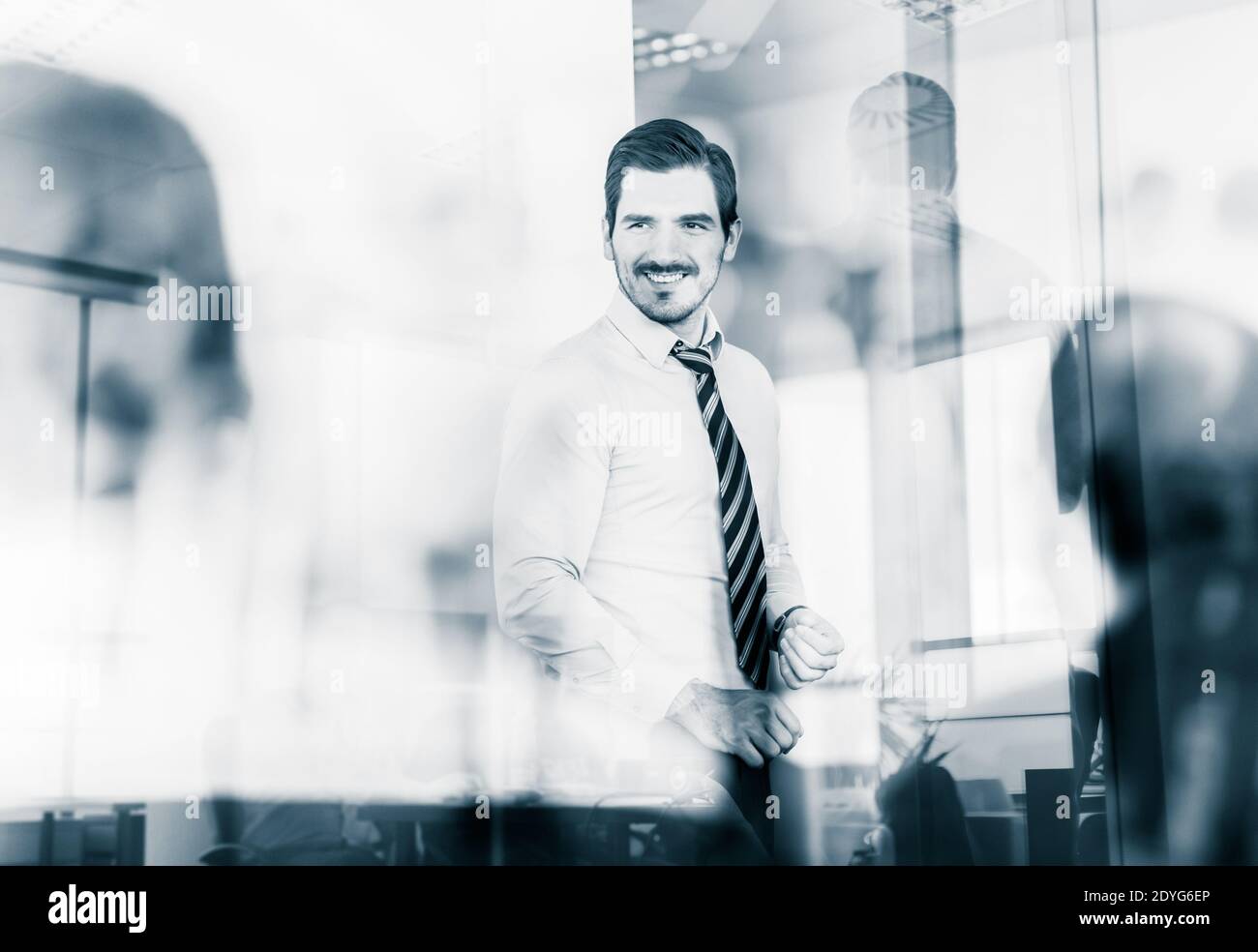 Team leader making presentation on corporate business meeting Stock ...