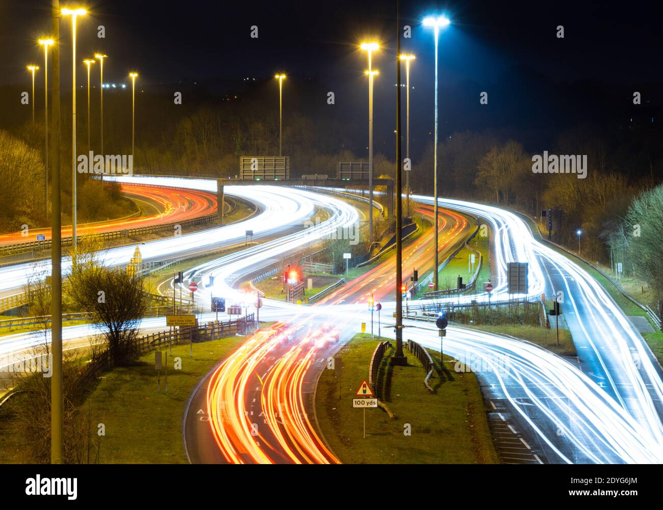 The Bredbury Scissors or Lower Bredbury Interchange, junction 26 of the ...