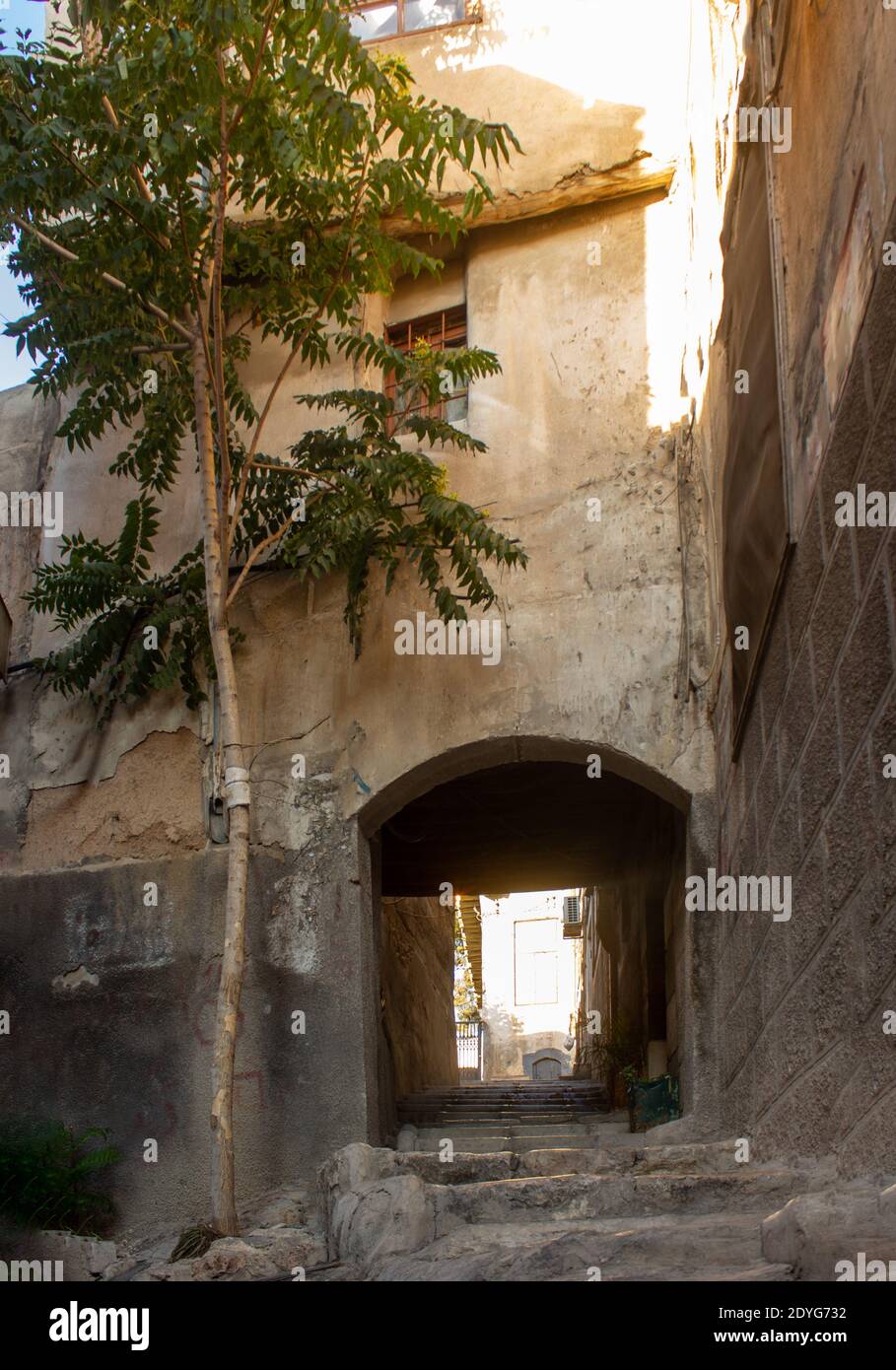 Lane stones in Ancient City of Damascus (Syrian Arab Republic) before ...