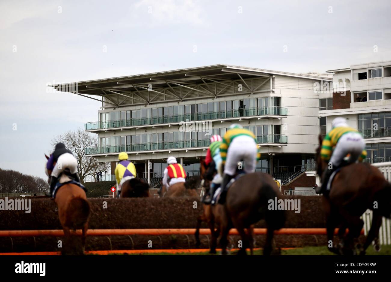 A general view of the grandstand as runners and riders compete in the ...