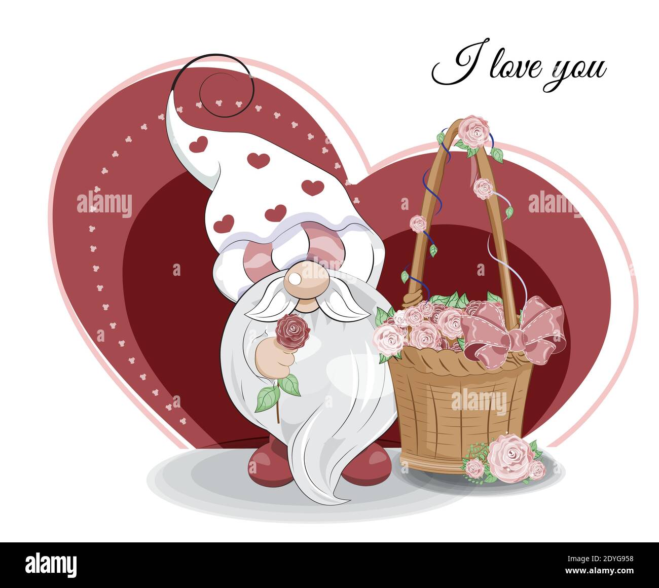 Roses in basket Stock Vector Images - Alamy