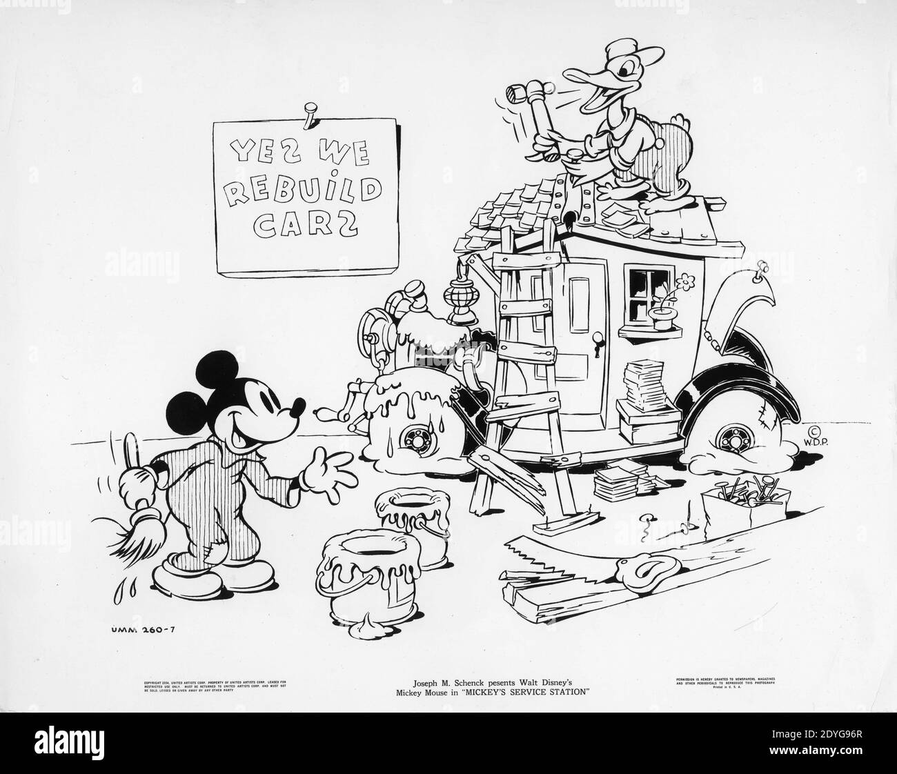 WALT DISNEY's MICKEY MOUSE and DONALD DUCK in MICKEY'S SERVICE STATION ...