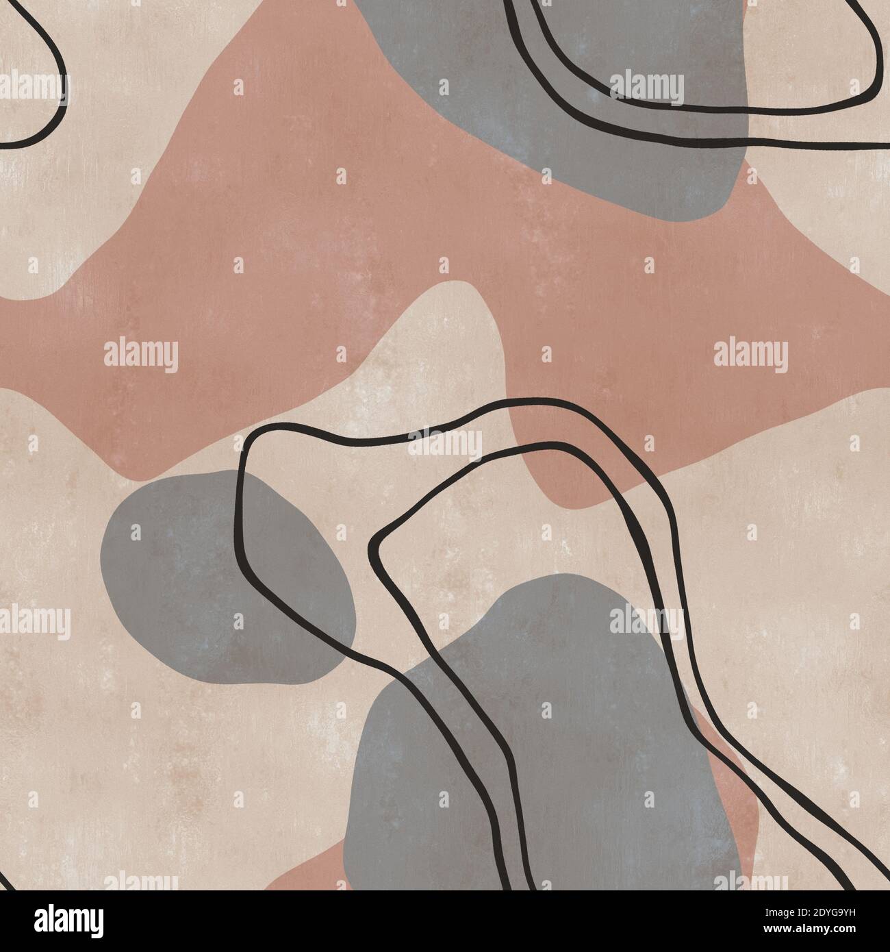 Seamless organic rounded curvy shapes naive design Stock Photo - Alamy