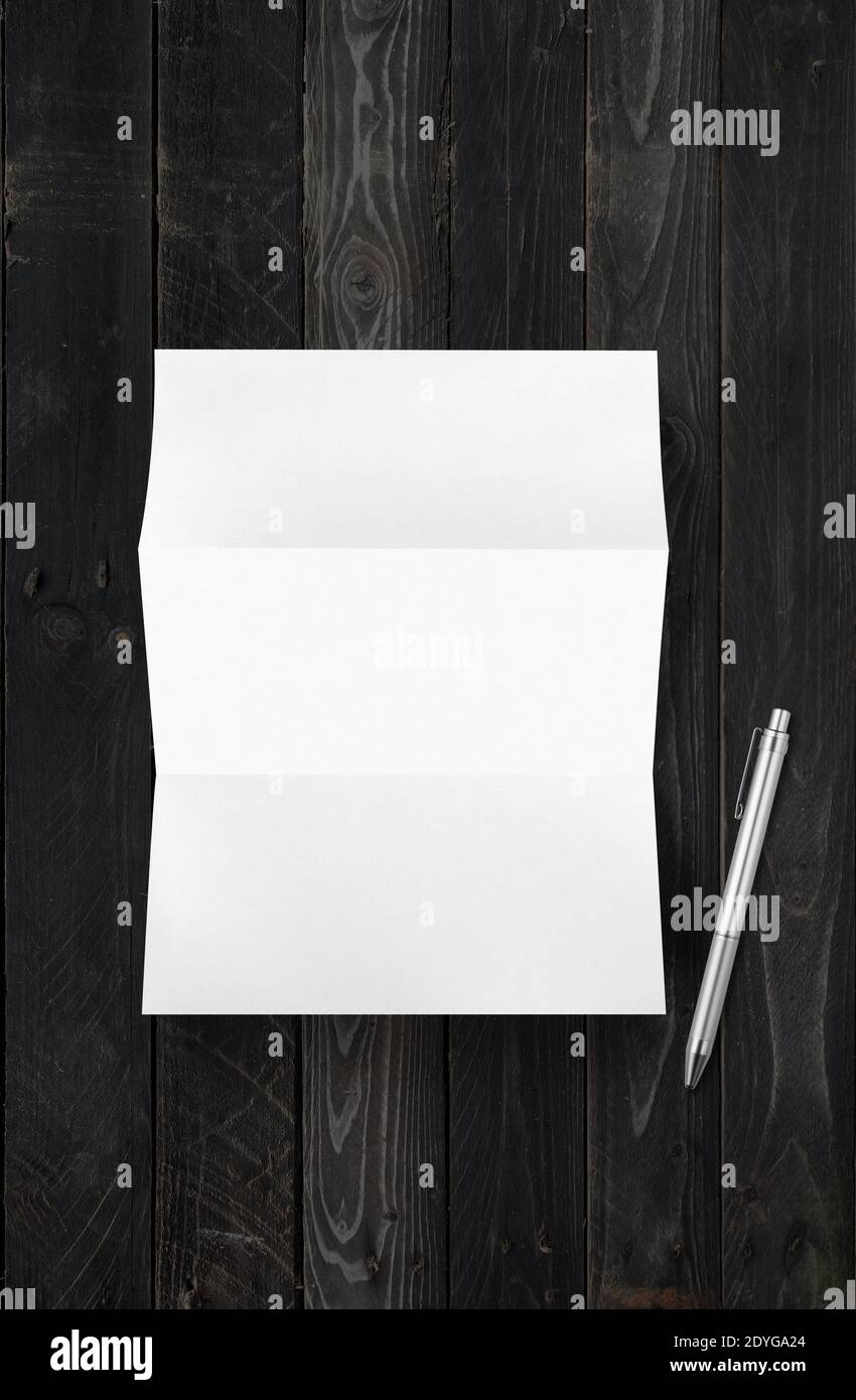 Blank notepad fold pen hi-res stock photography and images - Alamy